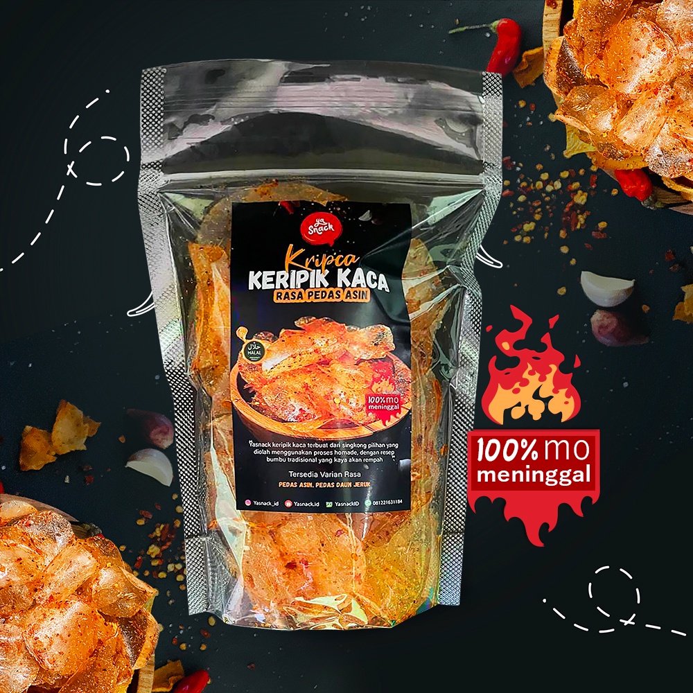 Jual Yasnack Keripik Kaca Pedas Asin Nikmat/Kripca (Asli Singkong ...