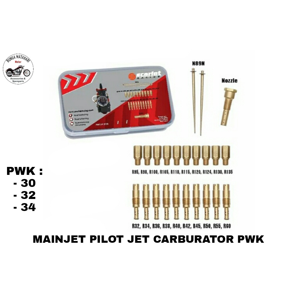 Jual spuyer powerjet main jet pilot jet jarum skep nozzle karbu pwk 24 26 28 30 32 34 / mainjet ...