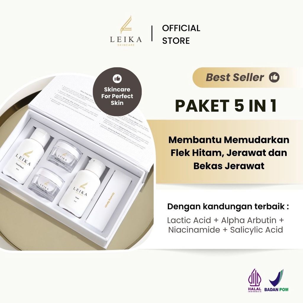 Jual Leika Skincare Paket 5 in 1 100% RESMI BPOM & HALAL MUI Paket Cream Flek Hitam & Bintik ...