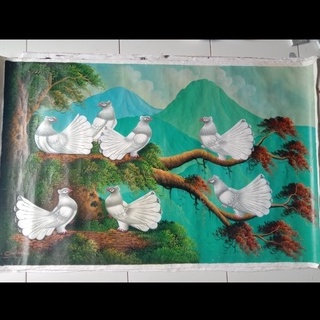 Jual Lukisan burung merpati ukuran 135x85 | Shopee Indonesia