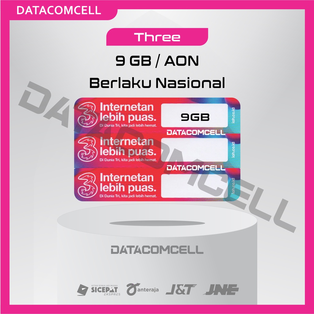 Jual VOUCHER TRI THREE NASIONAL - AON 9GB | Shopee Indonesia