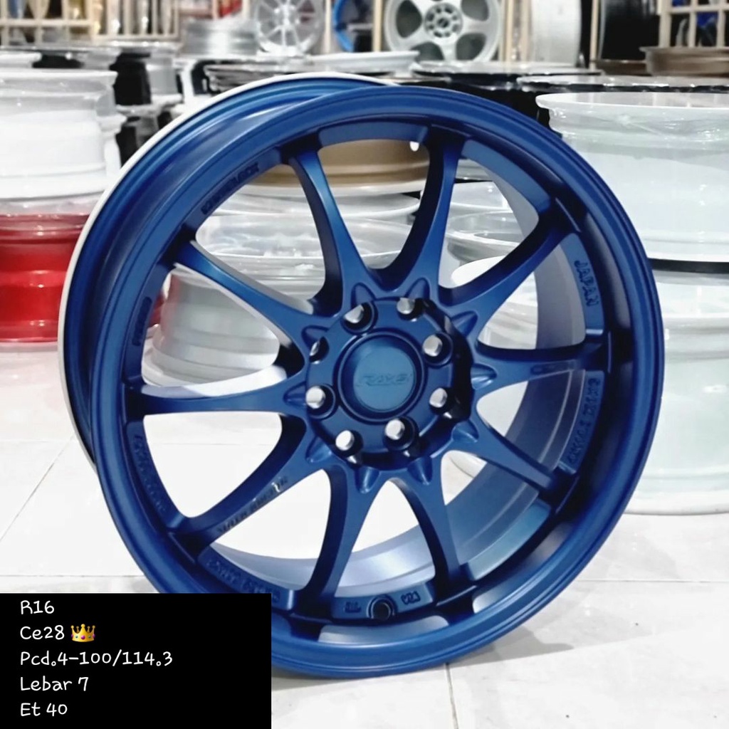 Jual velg mobil rays ce28 r16 lebar 7 et 40 blue avanza xenia brio agya ...
