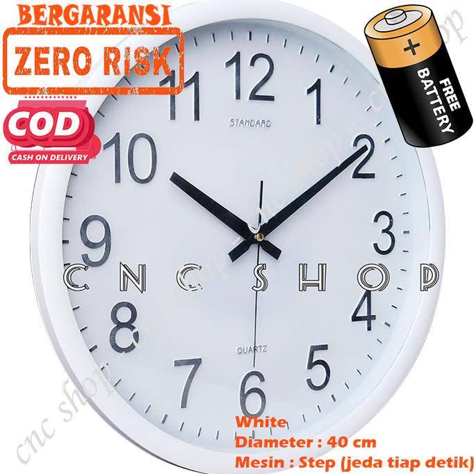 Jual Jam Dinding Standard Besar Diameter 40Cm Angka Timbul Bagus Murah ...
