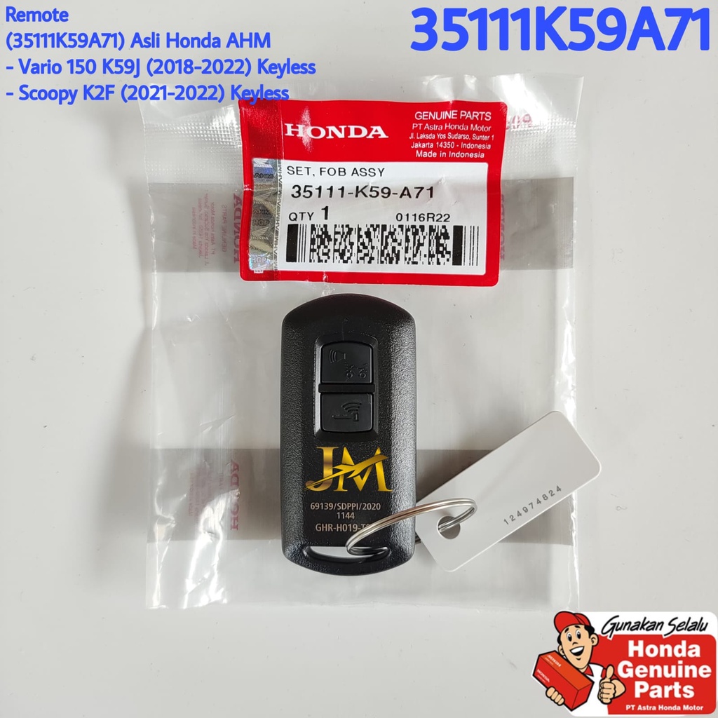 Jual Remote Scoopy New 2021 Set Fob Assy Remote Vario 150 2018-2022 Ori ...
