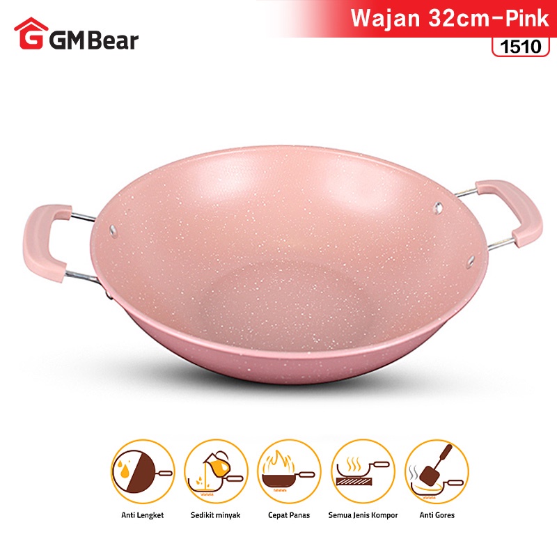 Jual GM Bear Wajan Penggorengan 32cm 1510 - Wok Pan 32cm | Shopee Indonesia