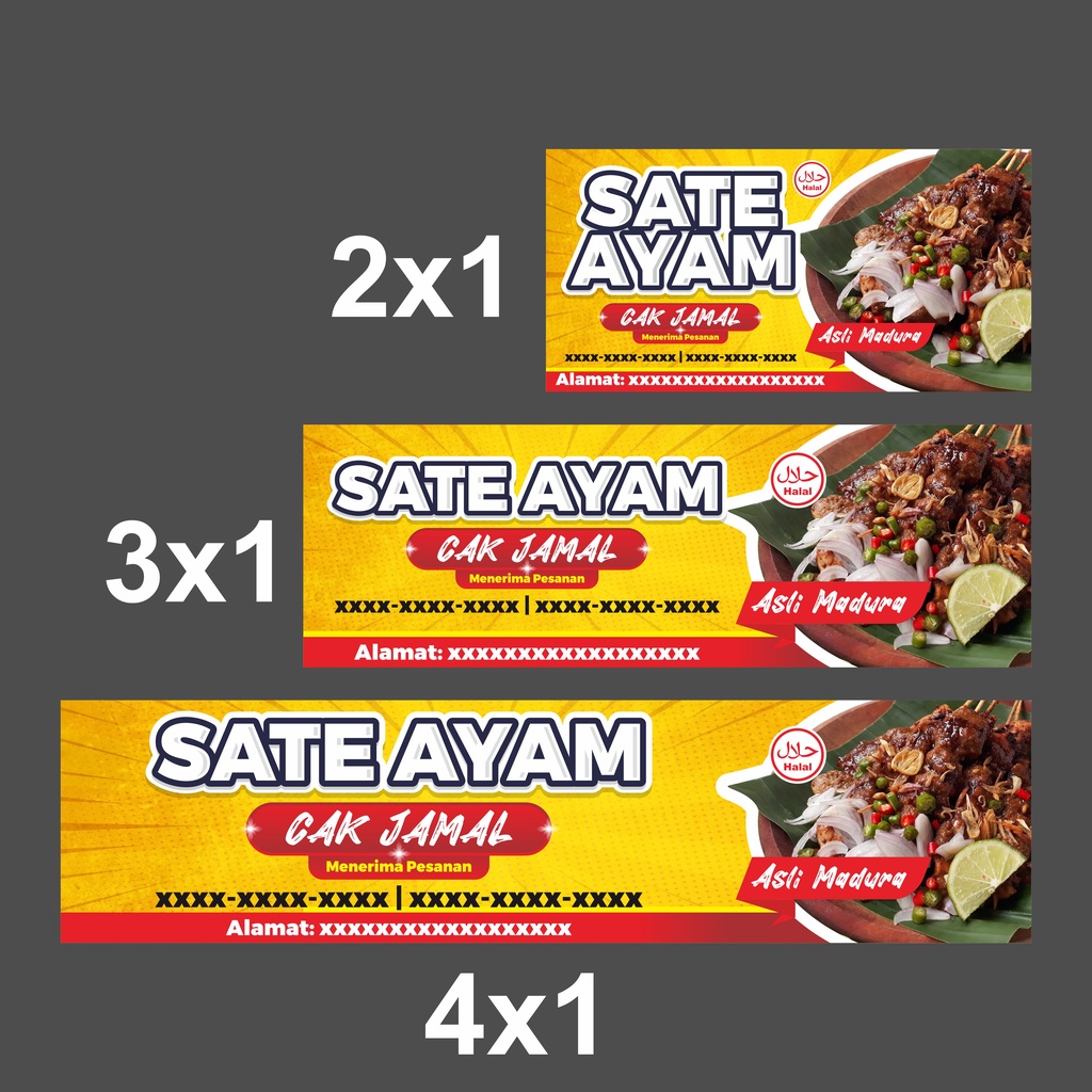 Jual GRATIS ONGKIR BANNER SPANDUK BACKDROP SATE AYAM DESAIN KEKINIAN ...
