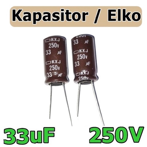 Jual Capacitor Elco 33uf 250v 33uF 250v 33uf 250 Kapasitor Elko 33uf 250V 33uF 250v 33Mikro ...