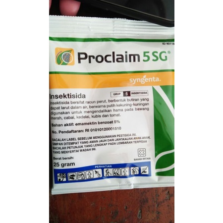 Jual Proclaim 5 sg, emamectin benzoat 5%, untuk ulat, kemasan 25 g ...