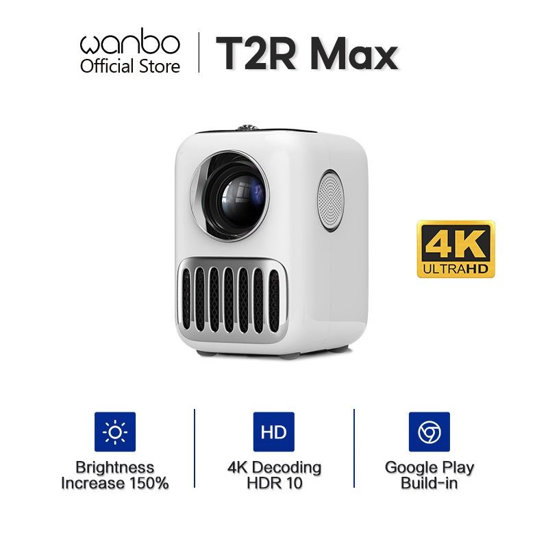 Jual Wanbo T2R Max Smart Projector 350 ANSI Lumens 1080P Decode 4K ...
