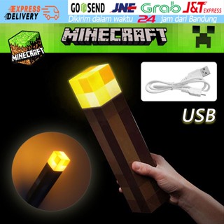 Jual Rechargeable Minecraft 28CM Light Up Torch High Brightness LED ...