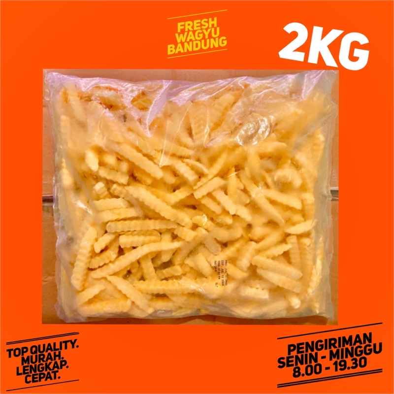 Jual CRINKLE CUT IMPORT FRENCH FRIES PREMIUM Kentang Goreng Frozen ...