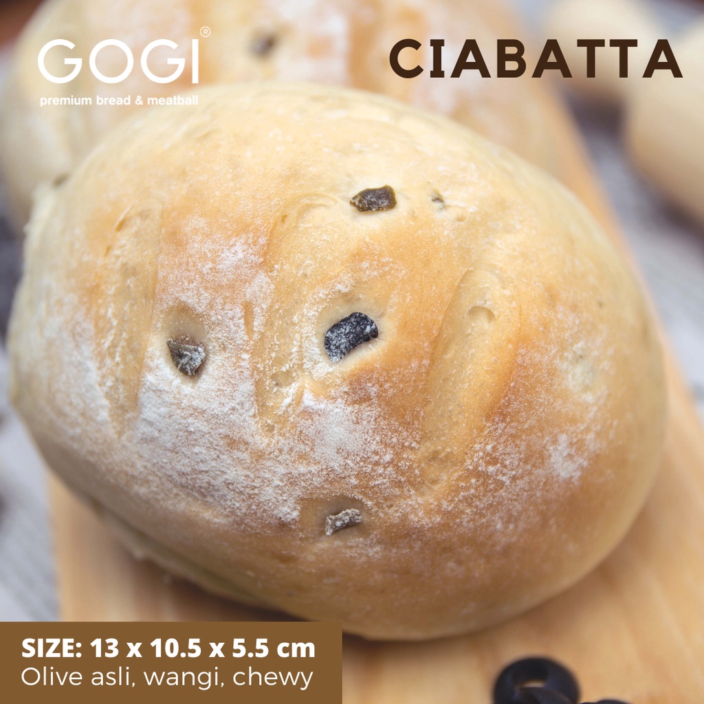 Jual Ciabatta Bread isi 2 Pcs Roti Ciabatta Pitted Olive Bread 2 Pcs ...