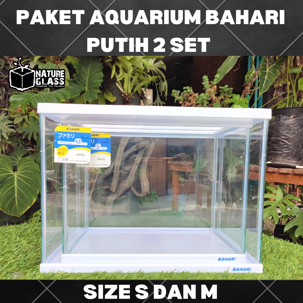 Jual Paket Hemat 2 Set Aquarium Akuarium Akrilik Kaca BAHARI S M Putih ...