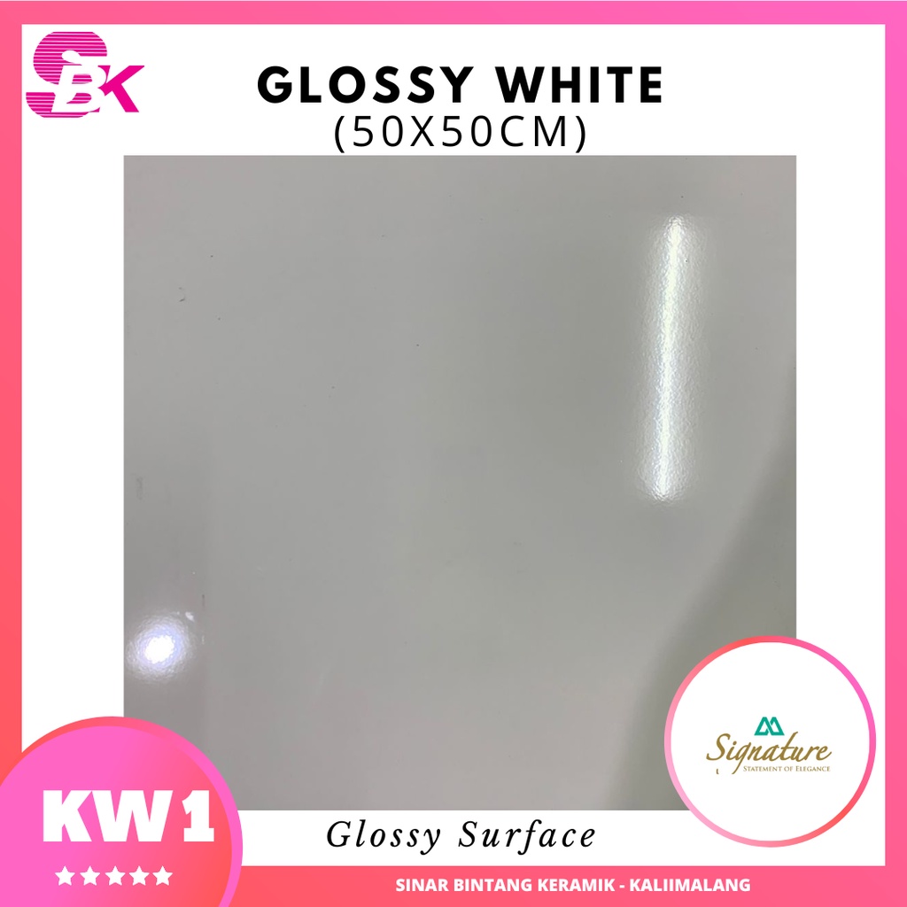 Jual Keramik Glossy White 50x50 Signature | Shopee Indonesia