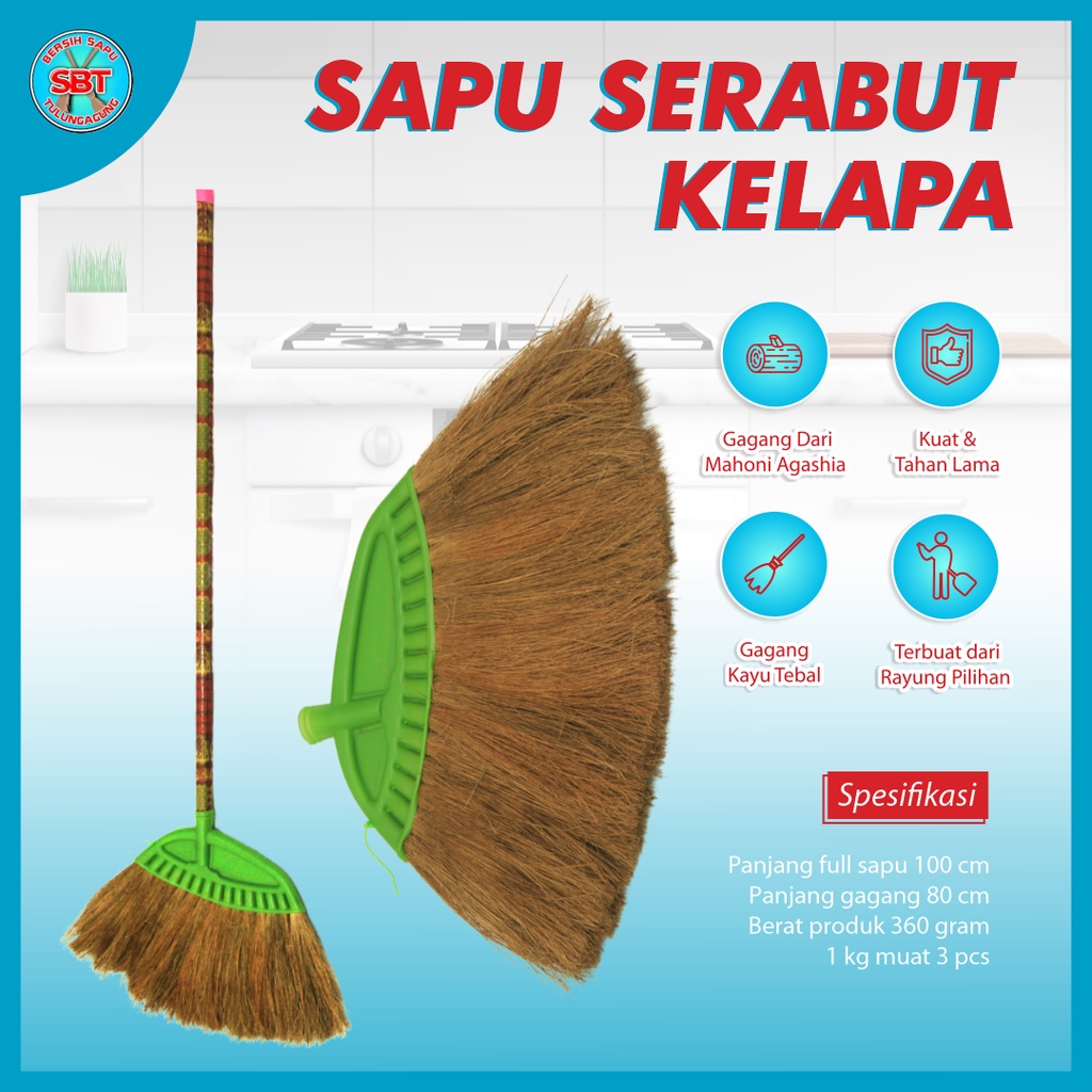 Jual Sapu Lantai Sapu Serabut Kelapa Sabut Cokelat Alat Kebersihan Sapu ...