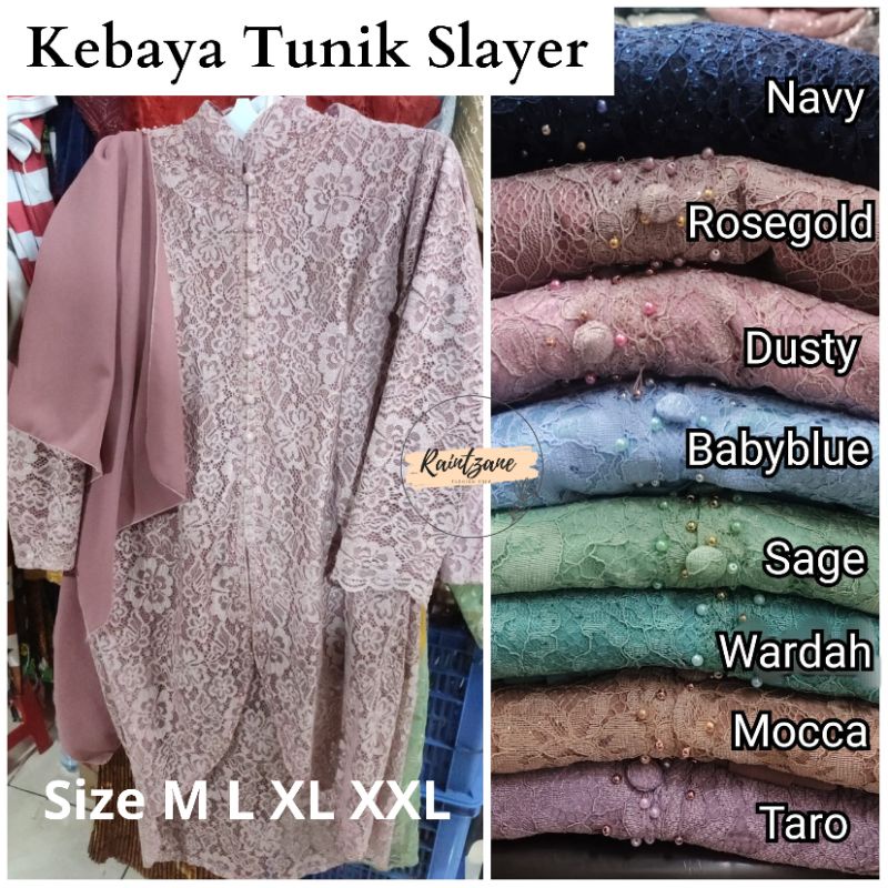 Jual RZ Kebaya Slayer Ceruty M L XL XXL Jumbo| Tunik Brokat Furing ...