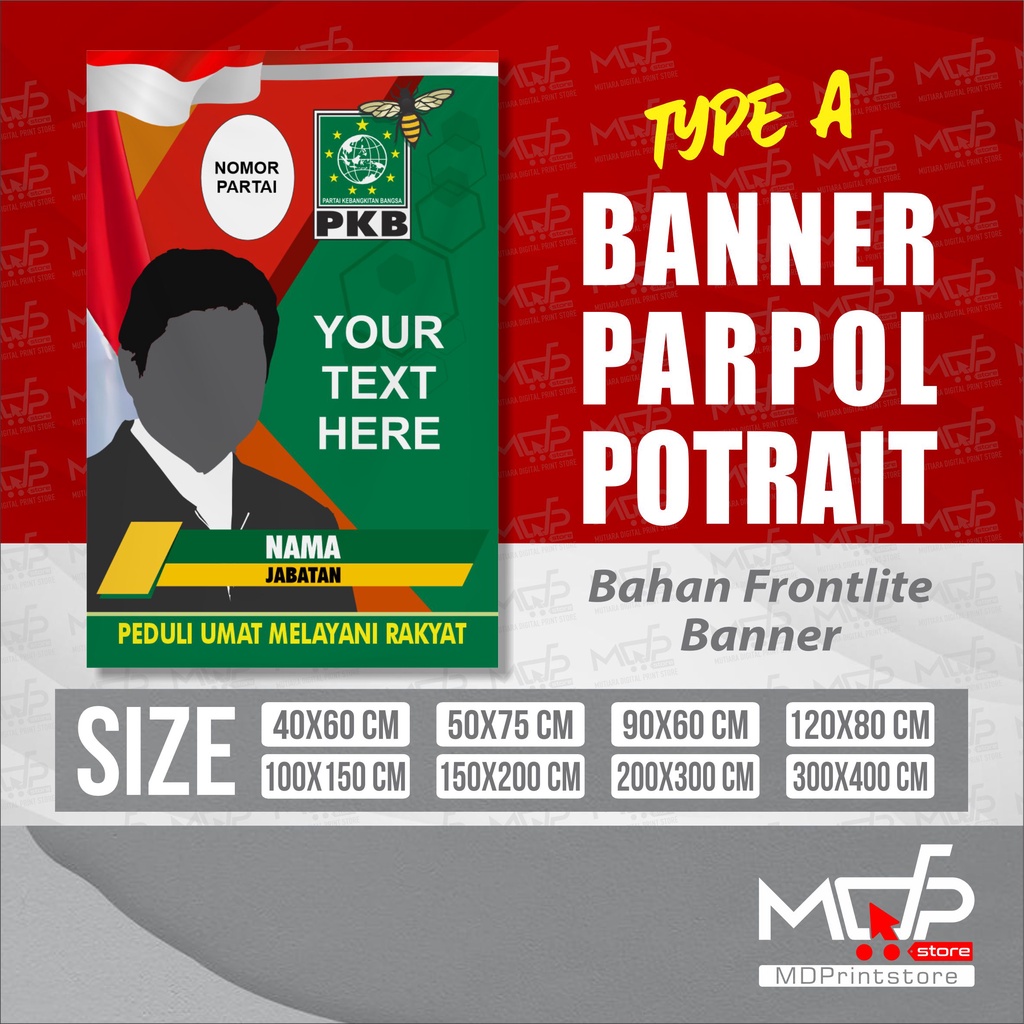 Jual BALIHO 1.5X2 BANNER SPANDUK PARPOL PARTAI POLITIK KAMPANYE PEMILU ...