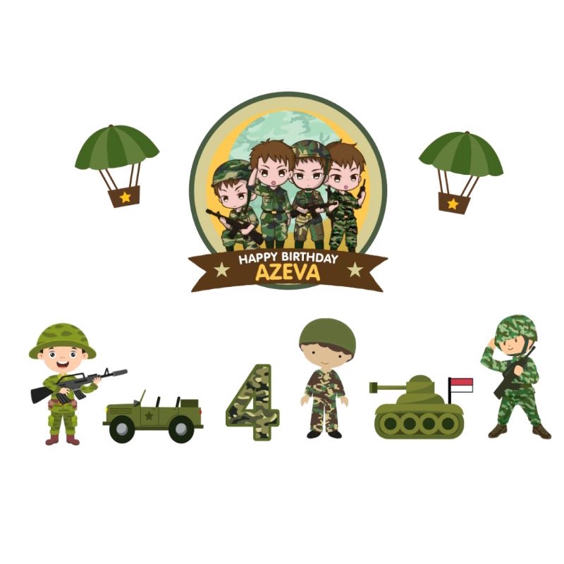 Jual cake topper ARMY TENTARA | Shopee Indonesia