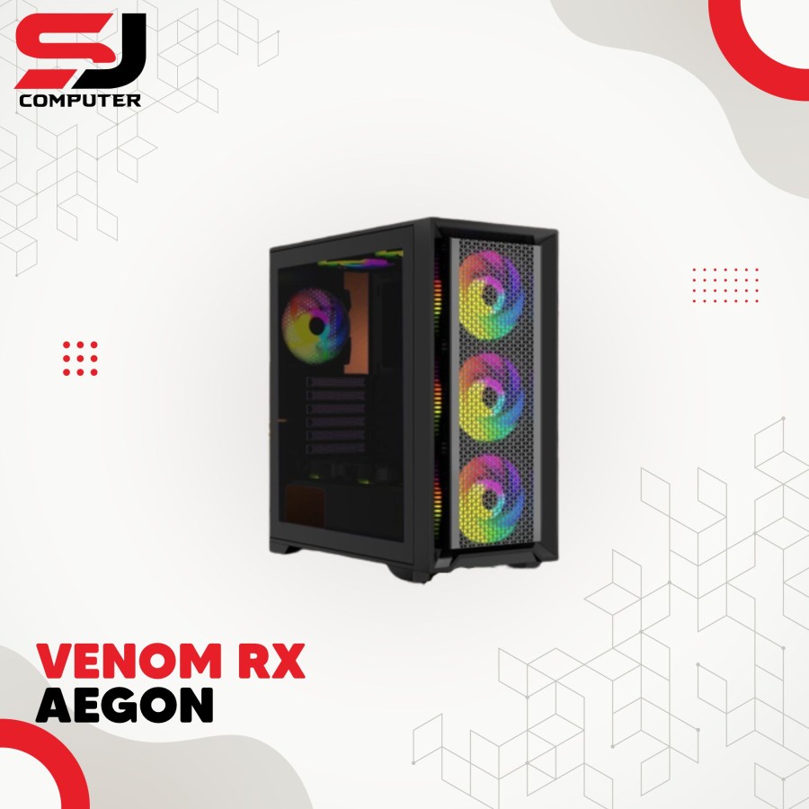Jual VENOMRX AEGON FREE 4 FAN ARGB VENOM RX ATX GAMING CASE | Shopee ...