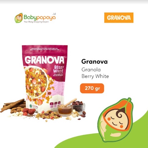 Jual GRANOVA 100gr/ 270gr Granola Berry White | Shopee Indonesia