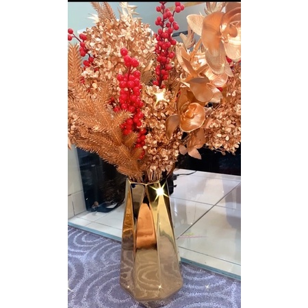 Jual hiasan bunga gold / bunga PALSU EMAS / bunga HIAS PLASTIK MAS ...