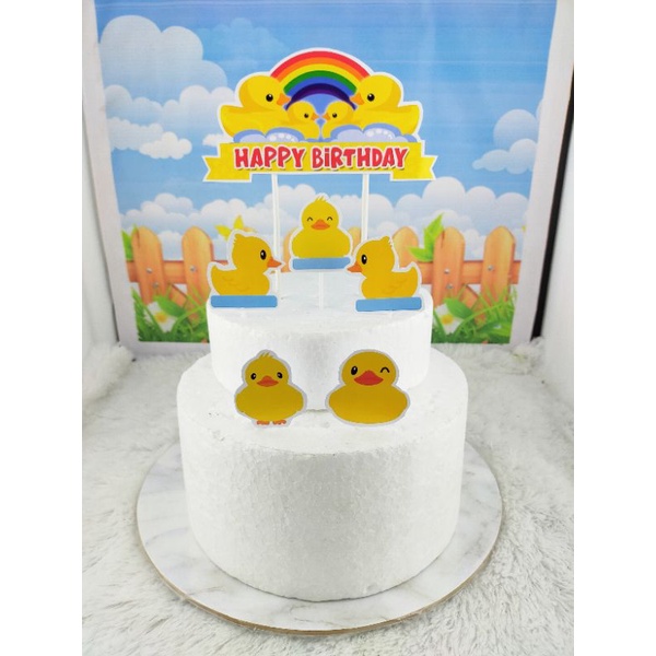 Jual topper cake/seri topper banner/hiasan kue BEBEK/hiasan kue DUCK ...