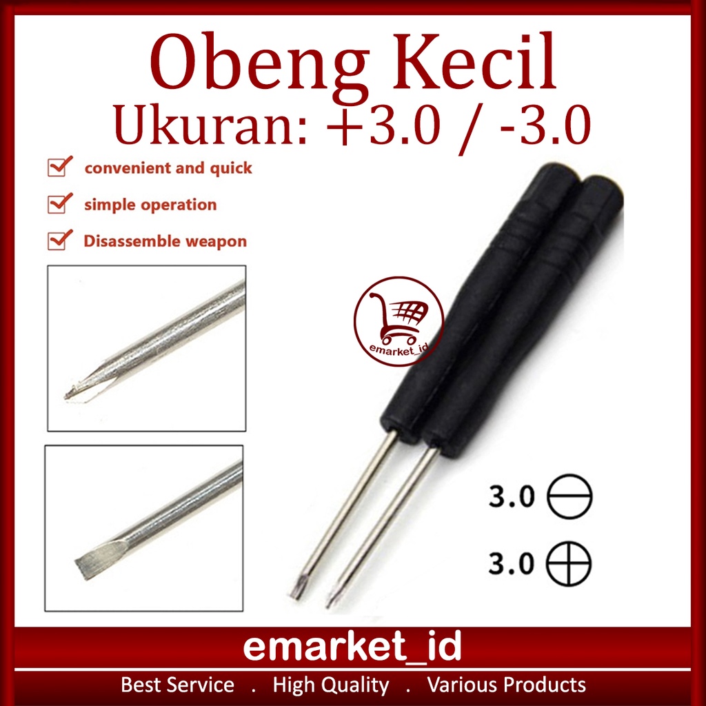 Jual Obeng Satuan Kecil Plus Minus 3 / Mini Kembang Laptop Kaca Mata HP ...