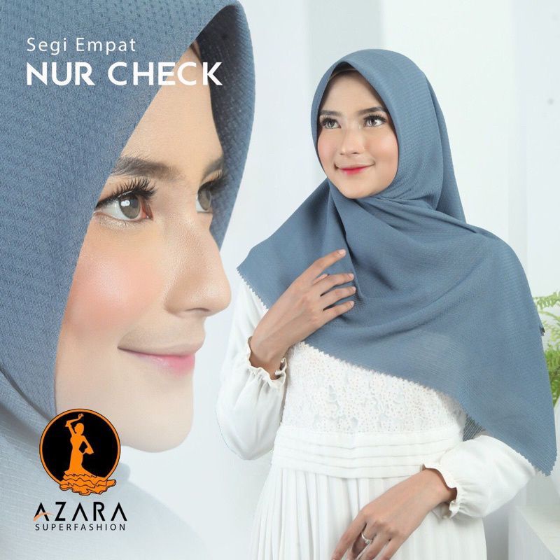 Jual JILBAB SEGI EMPAT NUR CHECK LC HIJAB AZARA NUR CHECK LASER CUT | Shopee Indonesia