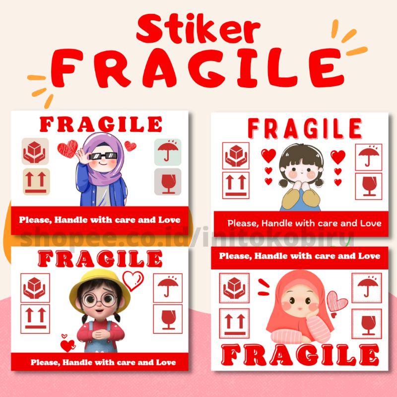 Jual Stiker Fragile Stiker Label Fragile Stiker Fragile Cute Lucu