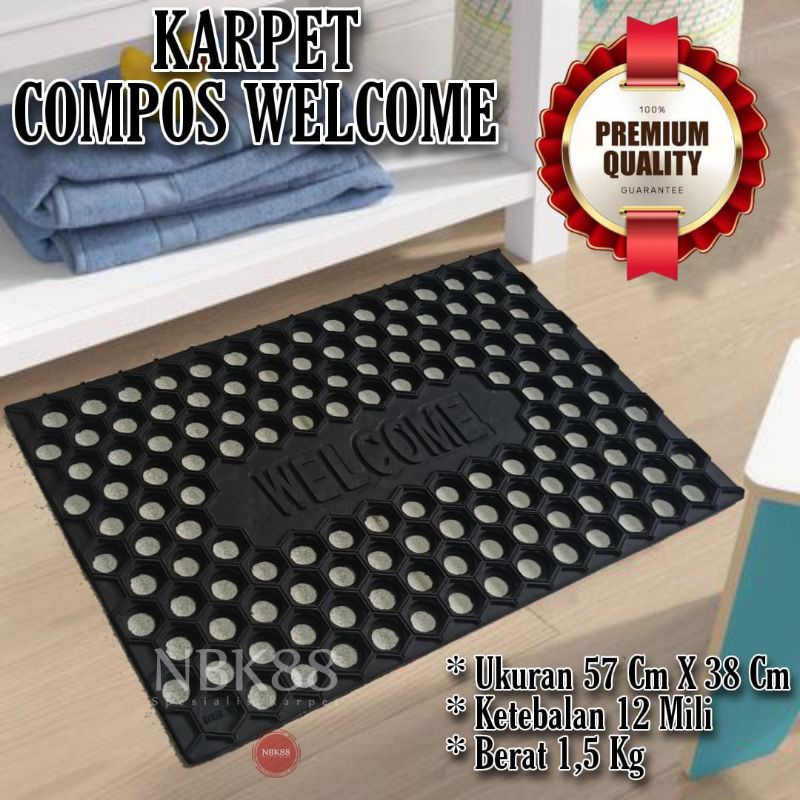 Jual KESET KARET ANTI SLIP COMPOS WELCOME 57 X 38 CM | Shopee Indonesia