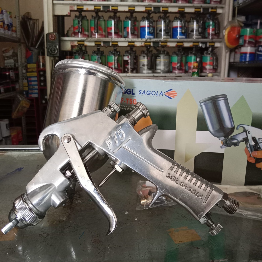 Jual Spray Gun Sagola F75G/Spraygun F75G/ tabung 400cc/ Semprotan cat ...