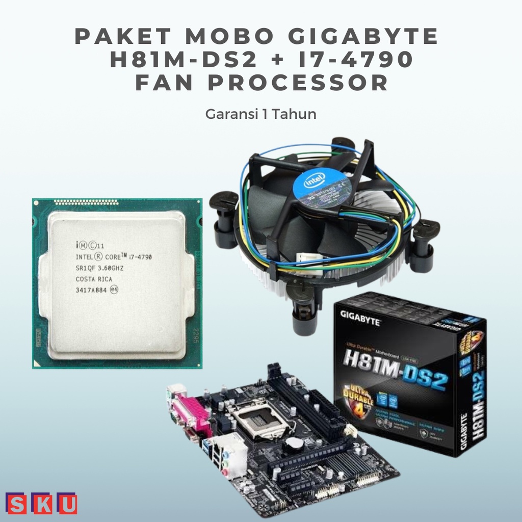 Jual PAKET MOBO MOTHERBOARD GIGABYTE H81 INTEL i7 4790 + FAN PROCESSOR | Shopee Indonesia