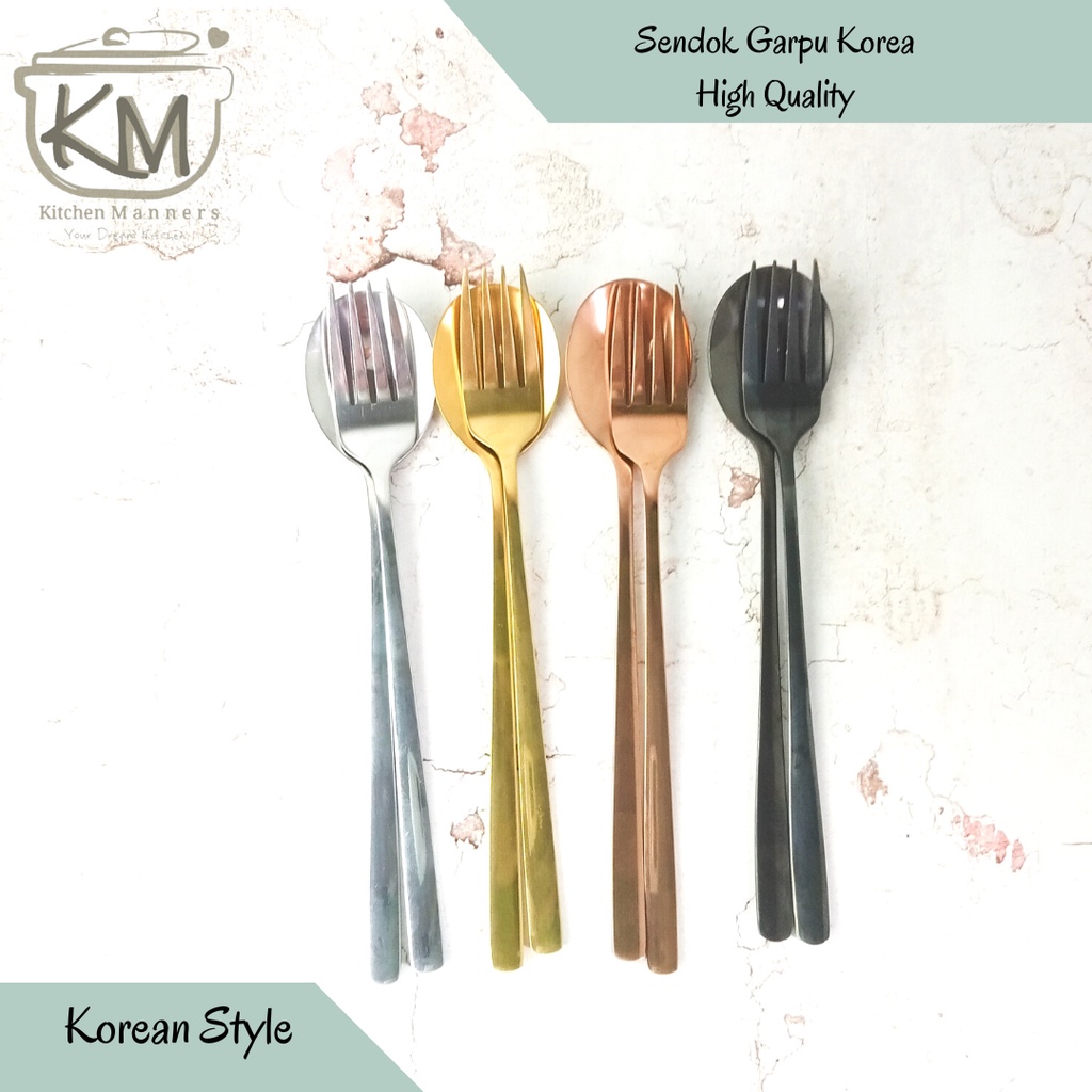 Jual Sendok Garpu Stainless Korean Sujeo Set SUS 304 Food Grade ...