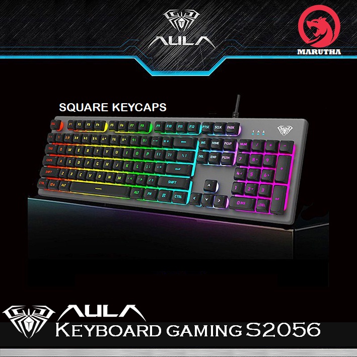 Jual Aula Keyboard Gaming Membrane S-2056 / S2056 Square - New LED R ...
