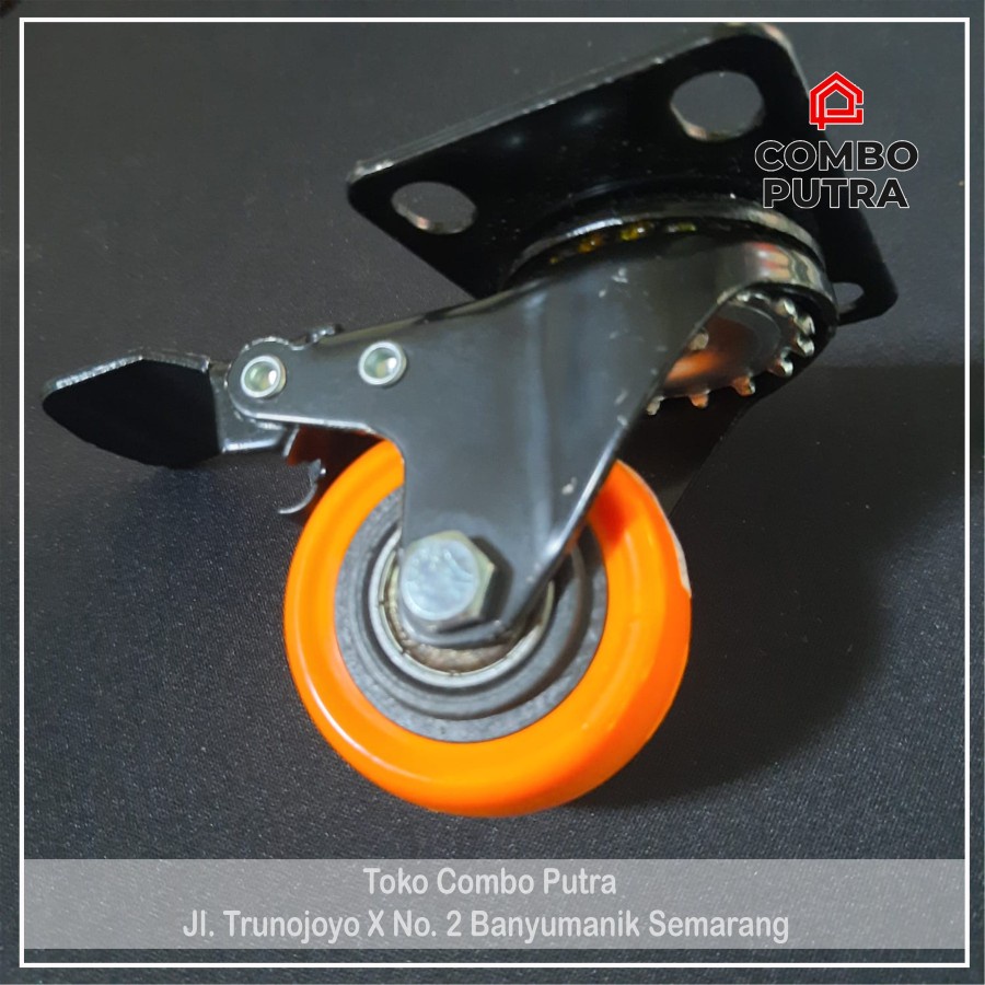 Jual Roda Hidup Nylon Fukuda Kastor Orange 2 Inchi Dilengkapi Rem ...