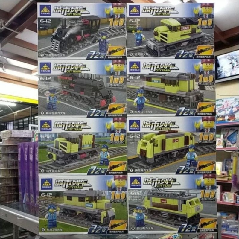 Jual mainan balok edukasi brick miniatur kereta api lokomotif city train kazi ky98236 1in9 ...