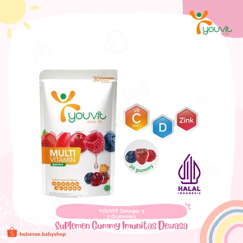 Jual Youvit Multivitamin Dewasa 30 Gummies Gummy - Suplemen Vitamin A B C D E Zink Iodium ...