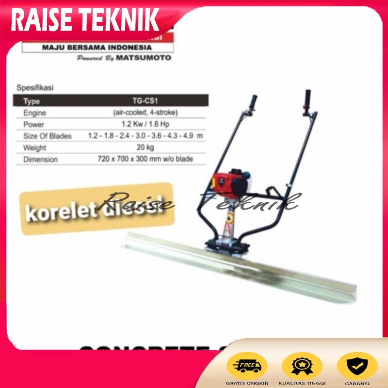 Jual MESIN PERATA SEMEN CONCRET SCREED TIGON TG-CS 1 + PISAU 3METER ...