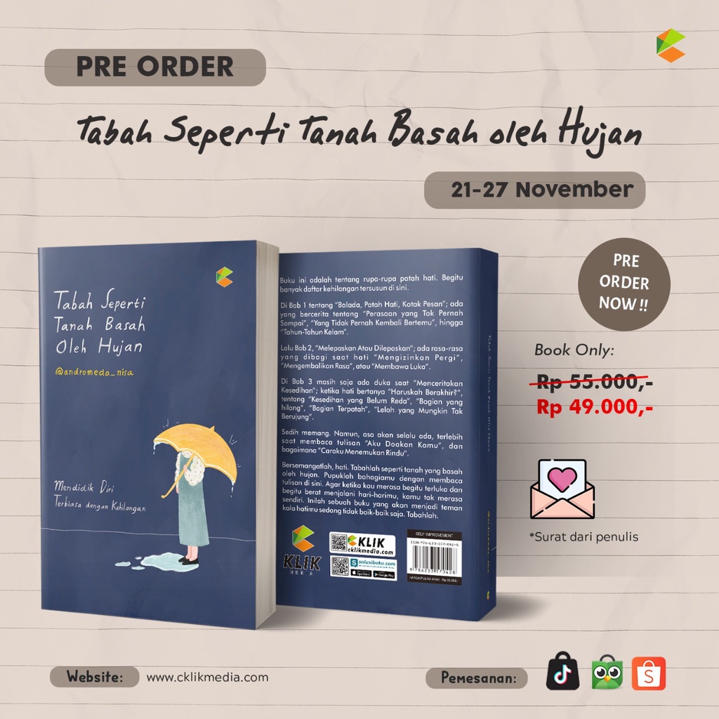 Jual BUKU PENGEMBANGAN DIRI : TABAH SEPERTI TANAH BASAH OLEH HUJAN | Shopee Indonesia