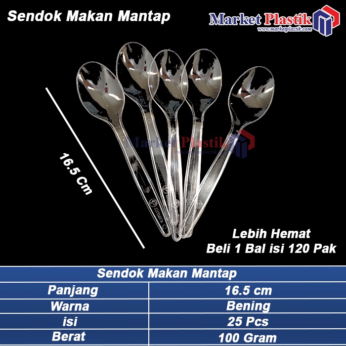 Jual Sendok Makan Panjang Merk MANTAP Bening (Clear) | Shopee Indonesia