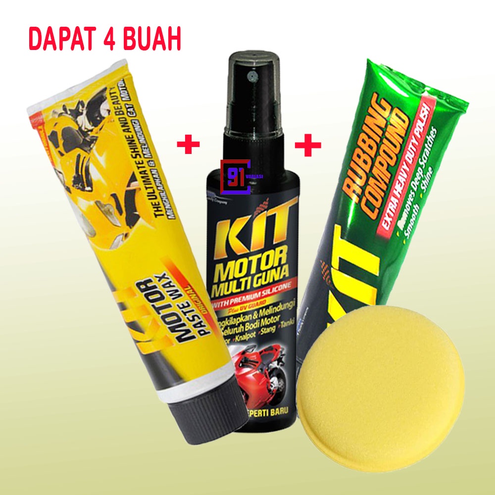 Jual Paket Pengkilap body Motor - Kit Paste Wax Original - Kit Compound ...