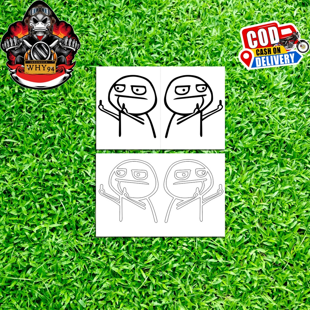 Jual Sticker Cutting Meme Fuck Tinggi 8cm Stiker Mobil Stiker Motor