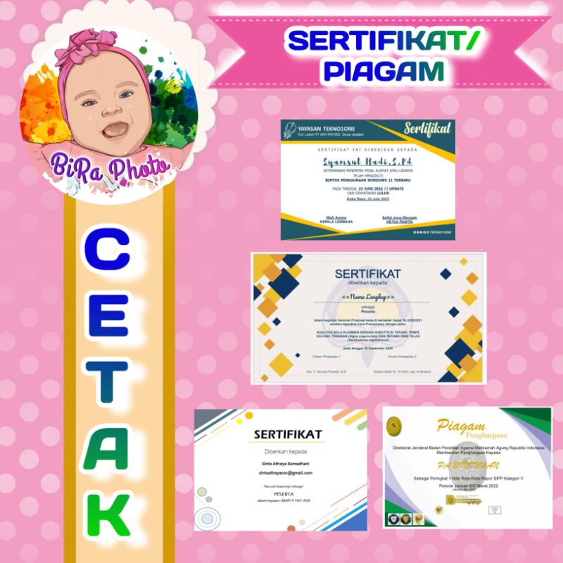 Jual CETAK PIAGAM Ukuran A4 atau F4 | Shopee Indonesia