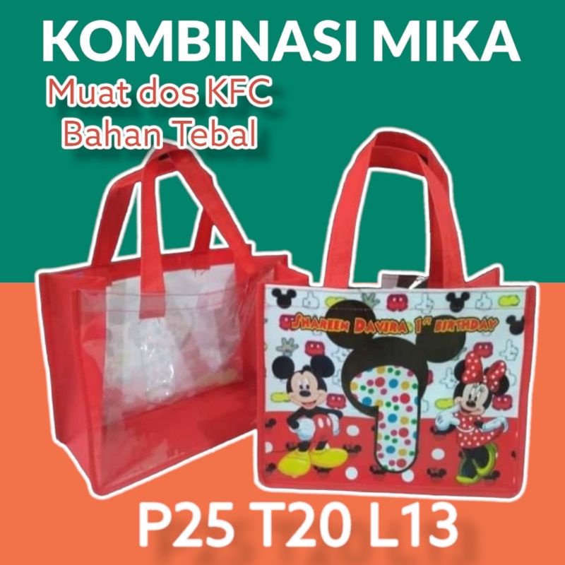 Jual (25x20x13) TAS ULTAH KOMBINASI MIKA / TAS ULANG TAHUN CUSTOM ...