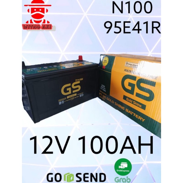 Jual AKI KERING N100 12V 100AH GS MF 95E41R 95E41R | Shopee Indonesia