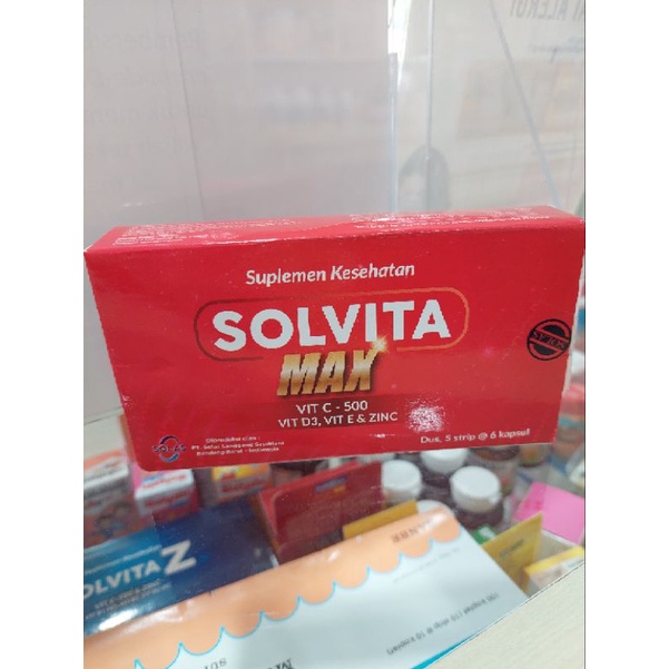 Jual Solvita MAX, vit c - 500, vit D3, vit E & zinc 1 dus ( 30 kapsul ) | Shopee Indonesia