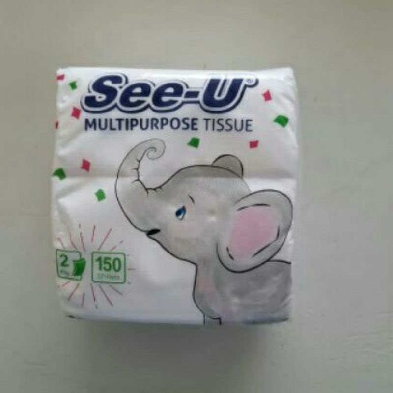 Jual Tissue See U Pop Up Gajah 150 sheet 2 ply tisu meja | Shopee Indonesia