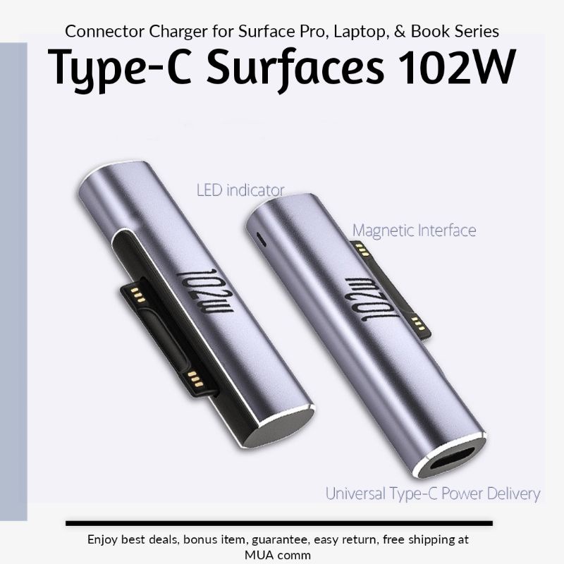 Jual Type C Microsoft Surface Book Laptop Magnetic 102W Charger ...