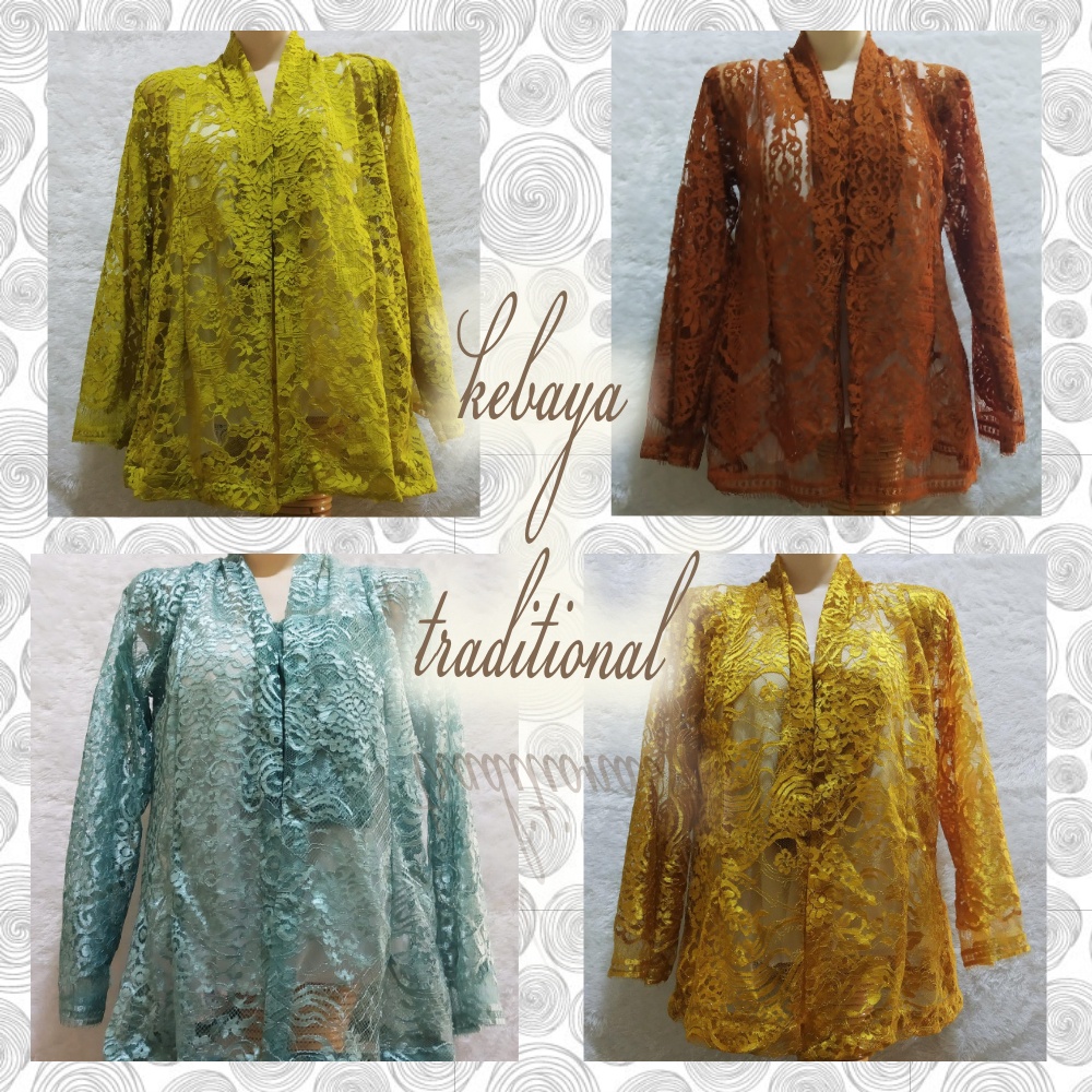 Jual Kebaya Traditional Tanpa Kancing Ukuran Standar / Kebaya Jadul ...