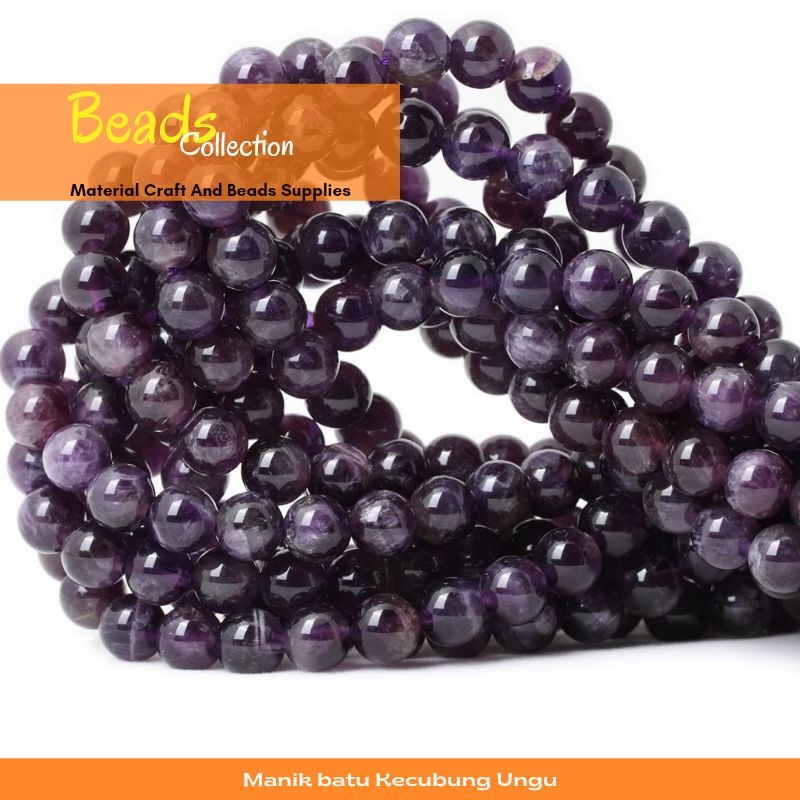 Jual Manik-Manik Batu Alam Bulat Kecubung Ungu 4-10 Bahan Membuat ...